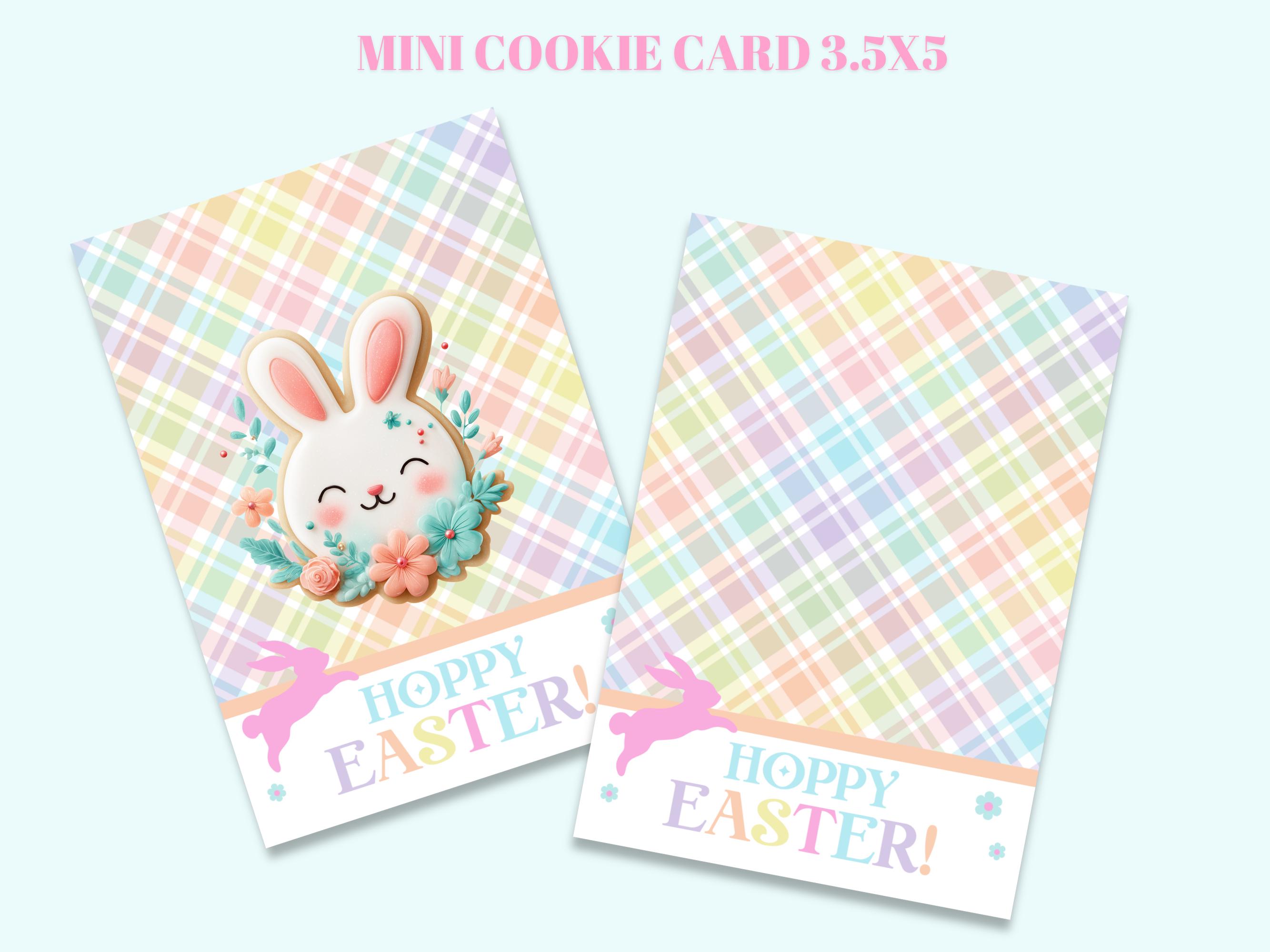 Easter Cookie Cards, Pastel Plaid Cookie Card Printable, Happy Easter ...