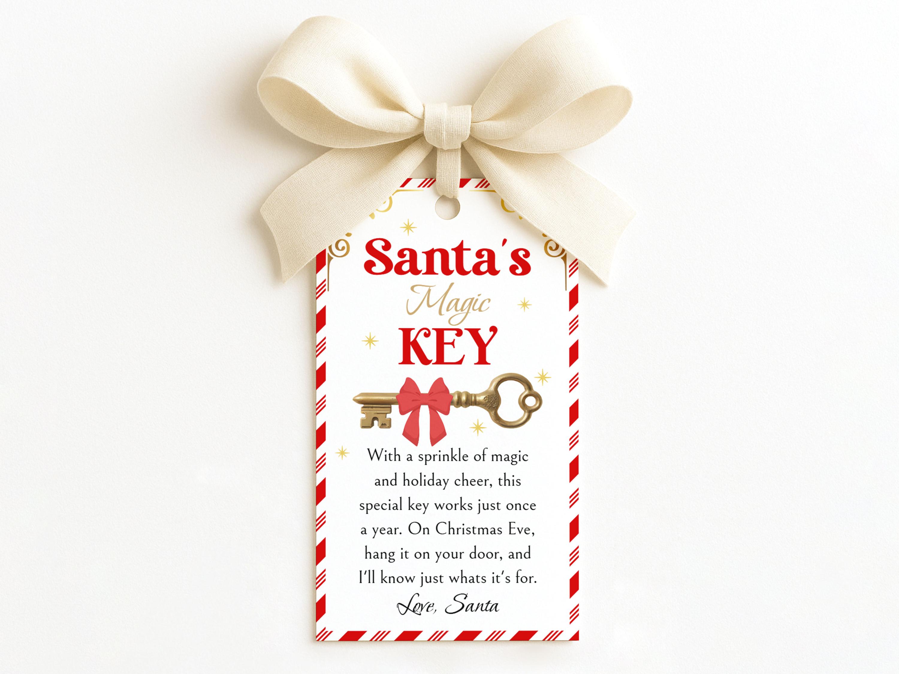 Santa's Magic Key Tag, Editable Kids Christmas Eve Gift Box Tag ...