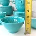 Vintage Boontonware Cups and Saucers, Turquoise Blue Speckled With ...