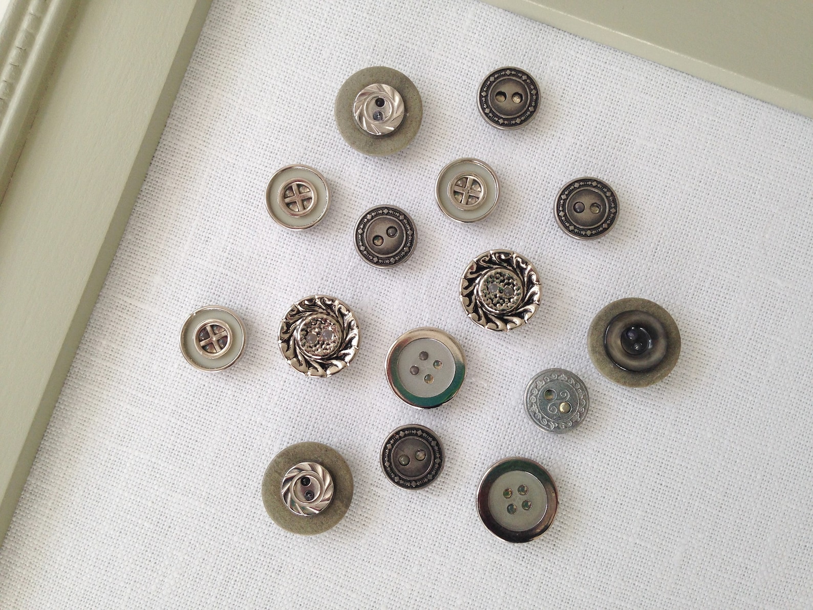 Vintage Style Button Magnets - Metallic Set of 12 Extra STRONG Magnets ...