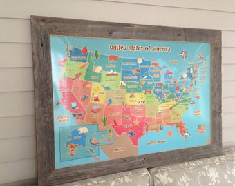 Magnetic Usa Map - Etsy