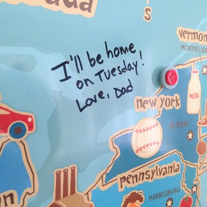 MAGNETIC World or US Map Dry Erase Bulletin Board United States ...