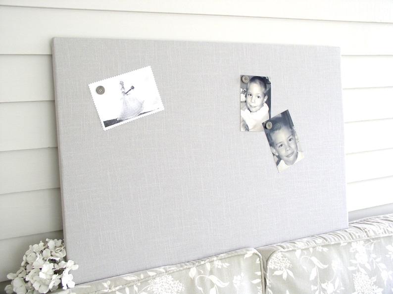 Soft Gray Linen Magnetic Memo Board 22 X 34 Bulletin - Etsy
