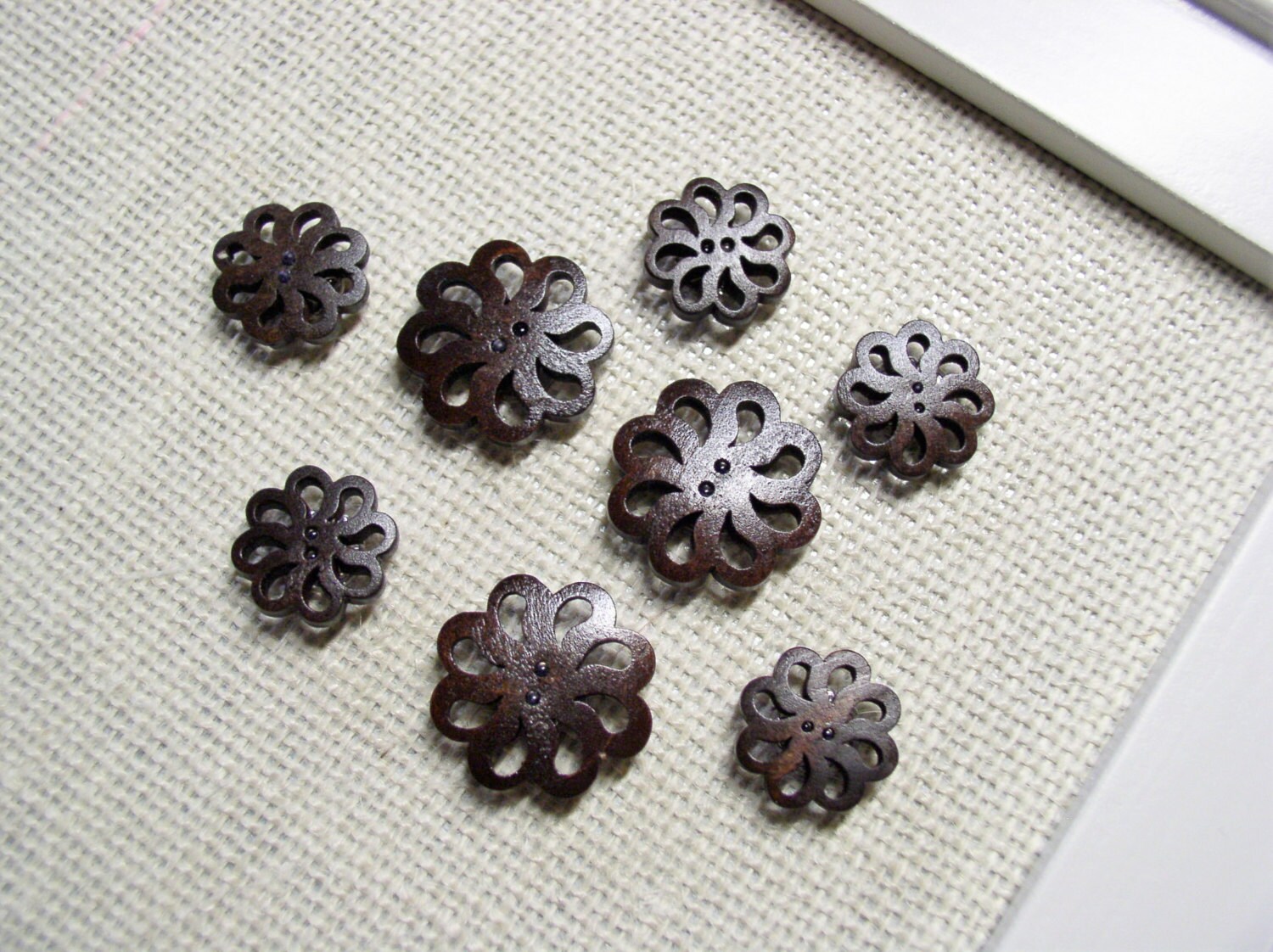 Dark Wood Button Magnets Extra STRONG Set of 8 Refrigerator - Etsy