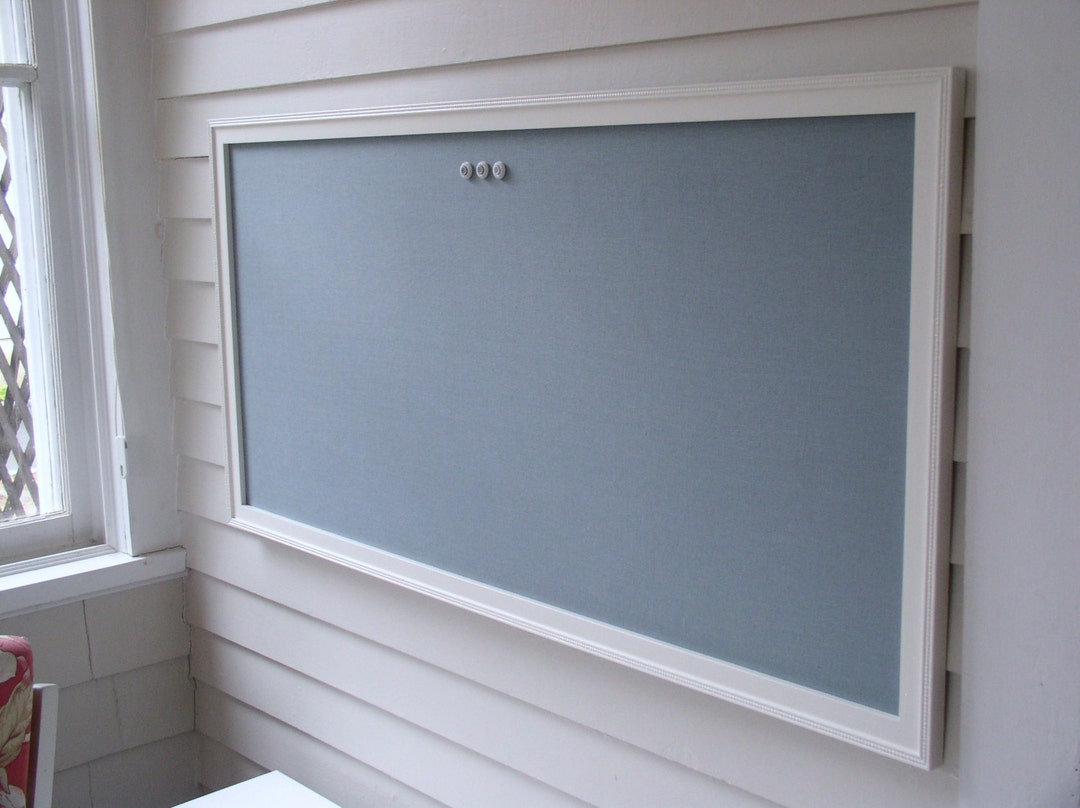 HUGE Slate Blue Fabric Magnetic Bulletin Board - Magnet Board for Girls ...
