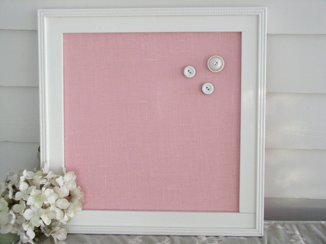 Cottage Pink Magnet Memo Board in Soft Designer Cotton- 14.5 X 14.5 ...
