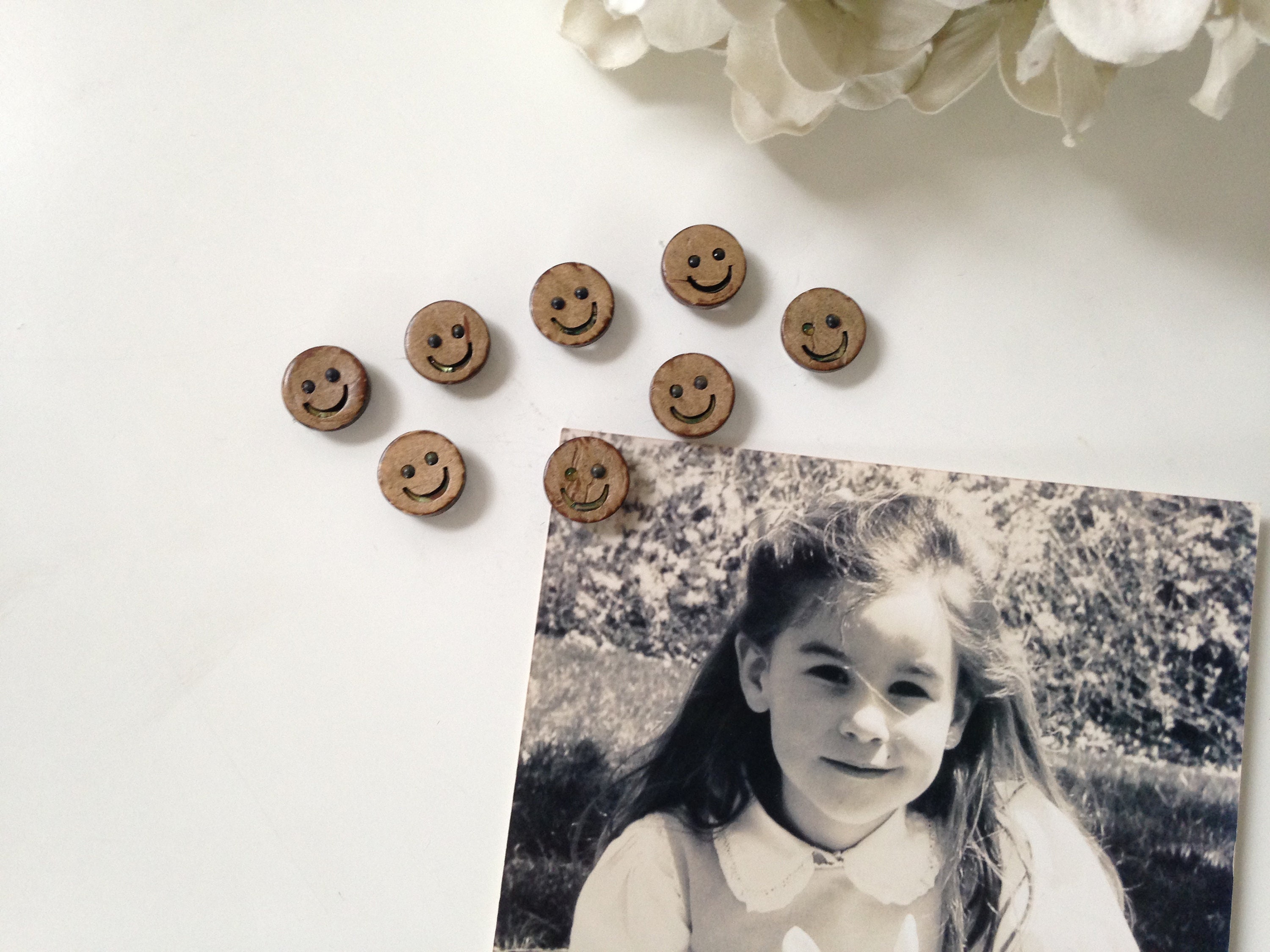 Wood Magnets Emoji Smile Face Smiley Extra STRONG Sets of 8 | Etsy
