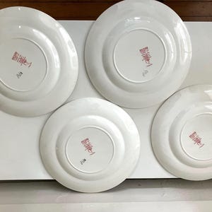 Set of 4 Vintage Plates, Wedgewood Rydal Red Made in England, Red and ...