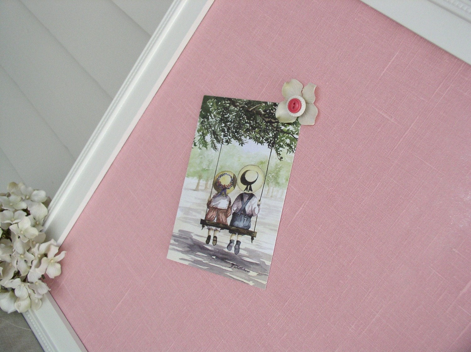 Pink Magnetic Memo Board Framed Magnet Bulletin Board With - Etsy