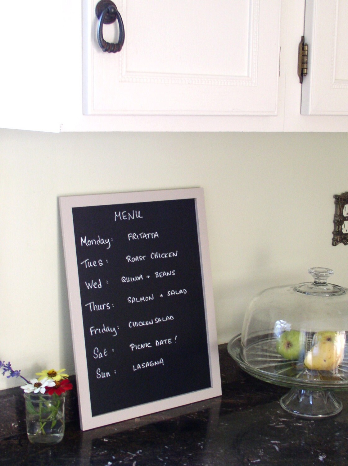 Kitchen Menu Chalkboard 11 x 15 solid wood frame and back | Etsy