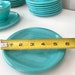 Vintage Boontonware Cups and Saucers, Turquoise Blue Speckled With ...
