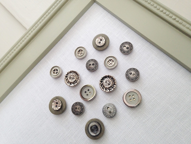 Vintage Style Button Magnets - Metallic Set of 12 Extra STRONG Magnets ...