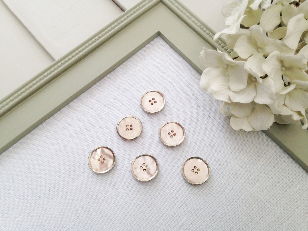 Vintage Button Magnets - Pink and Silver Set of 6 Extra STRONG Magnets ...