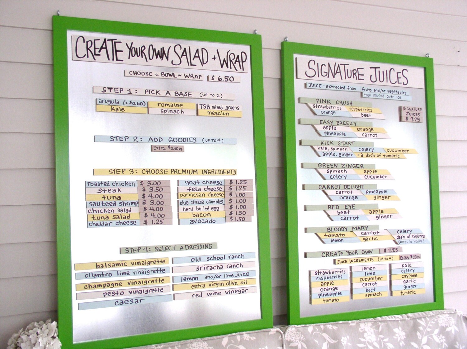 Restaurant Menu Board Sign Custom Handmade Wood Frame - Etsy