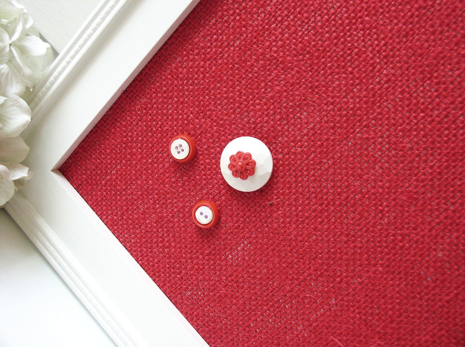 Organization Magnet Board Barn Red Burlap Magnetic Framed - Etsy