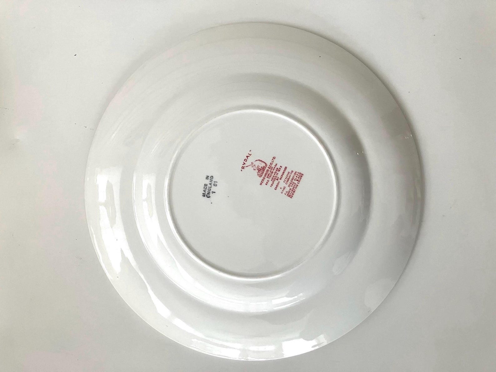 Set of 4 Vintage Plates, Wedgewood Rydal Red Made in England, Red and ...