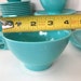 Vintage Boontonware Cups and Saucers, Turquoise Blue Speckled With ...