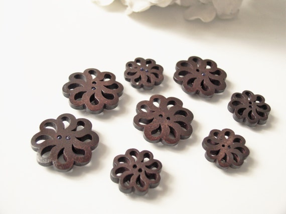 Dark Wood Button Magnets Extra STRONG Set of 8 Refrigerator | Etsy