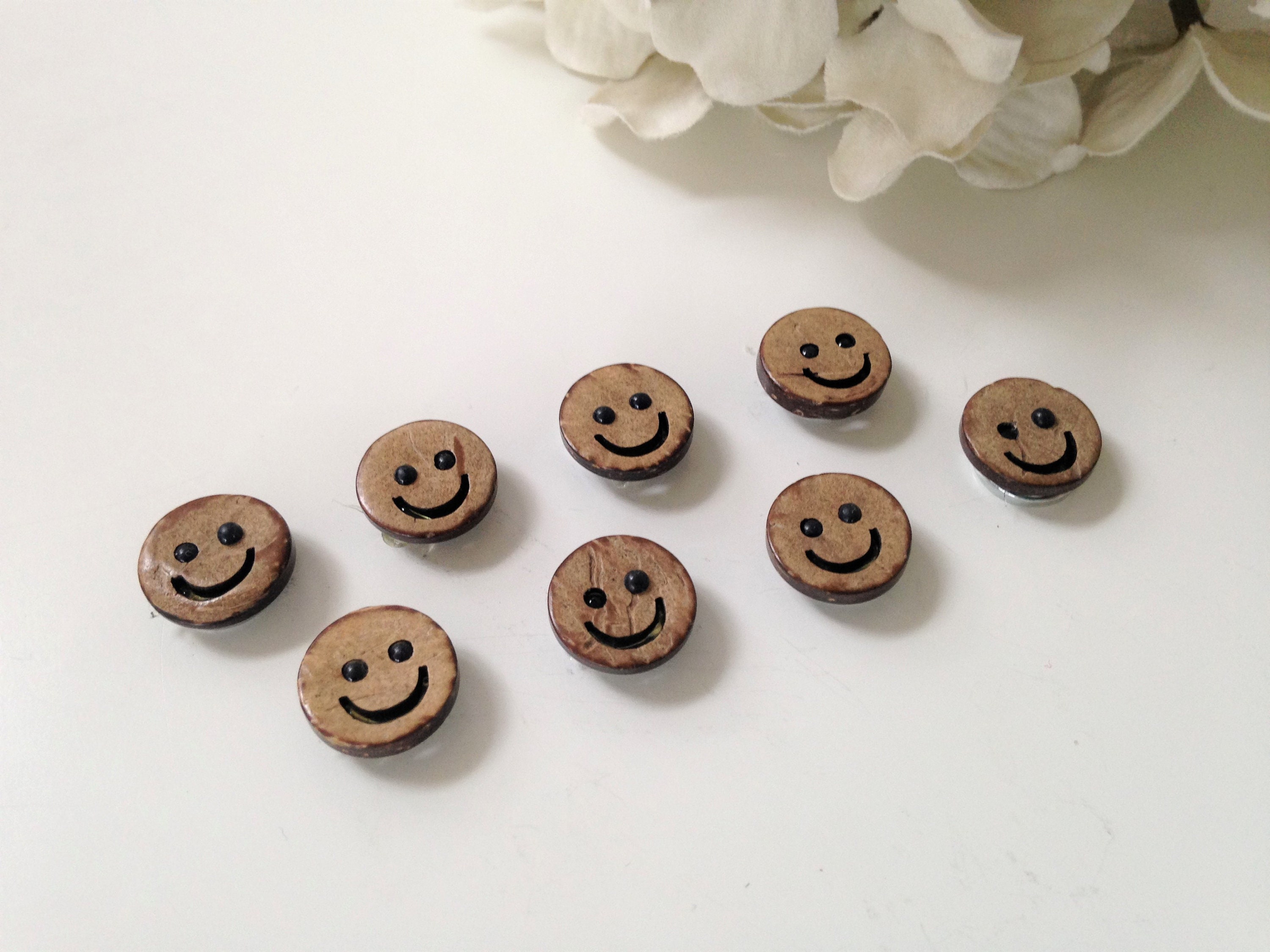 Wood Magnets Emoji Smile Face Smiley Extra STRONG Sets of 8 | Etsy