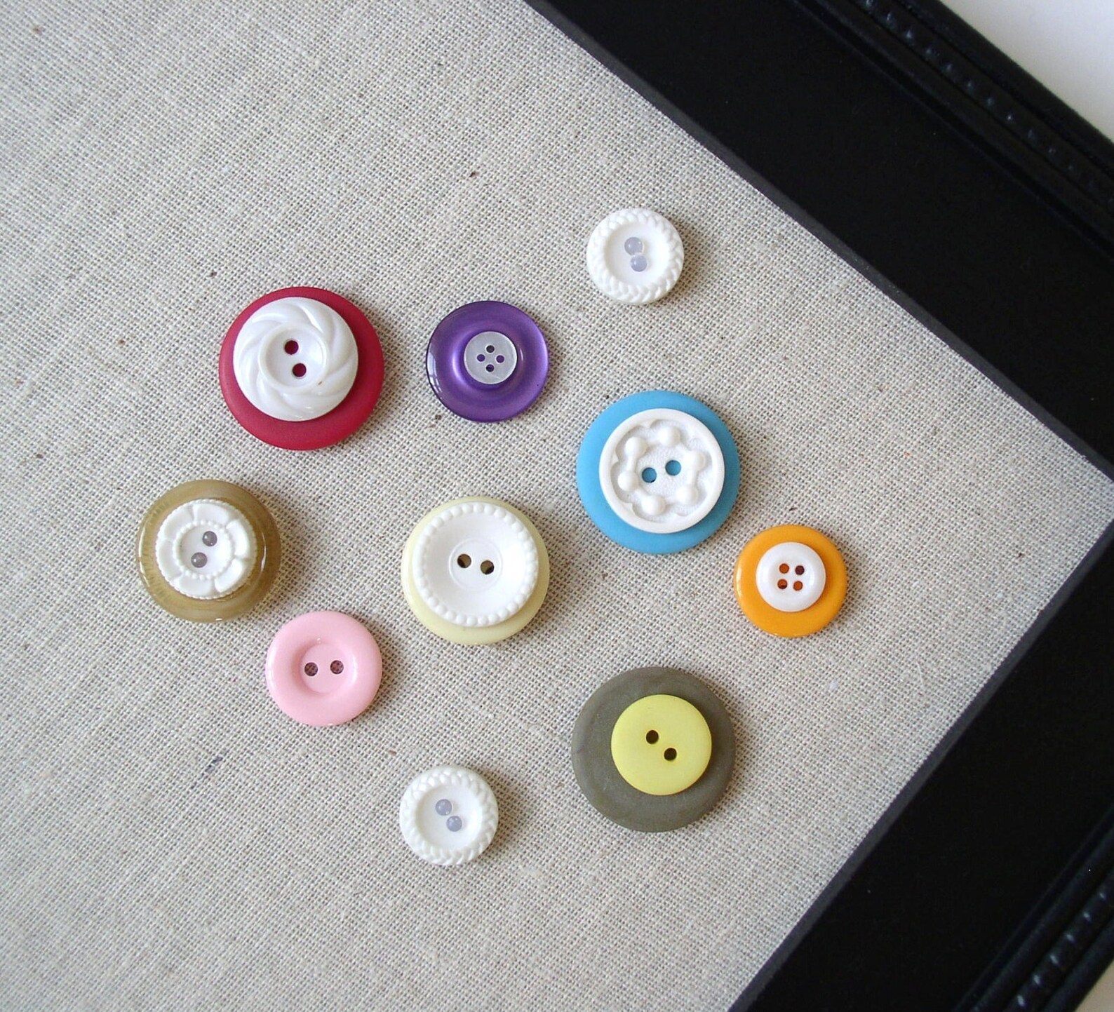 Vintage Style Button Magnets Yellow Neutral Colors Set of - Etsy