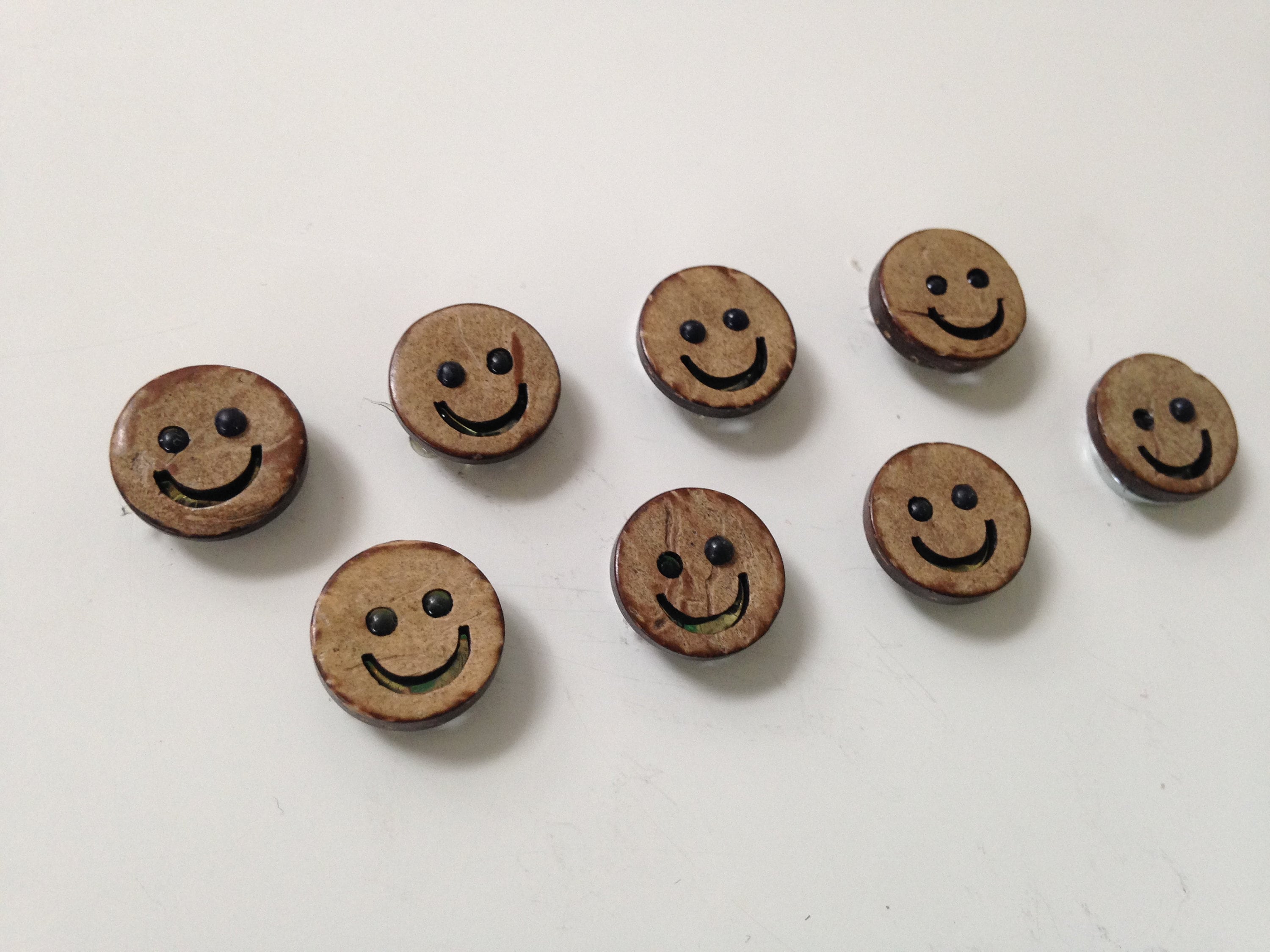 Wood Magnets Emoji Smile Face Smiley Extra STRONG Sets of 8 | Etsy