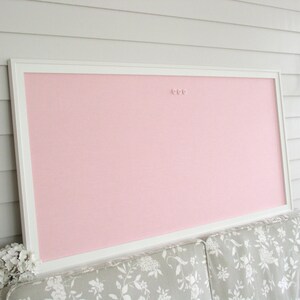 HUGE Pink Linen Fabric Magnetic Bulletin Board FURNITURE GRADE Magnet ...