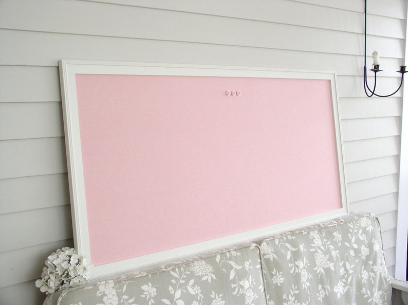 HUGE Pink Linen Fabric Magnetic Bulletin Board FURNITURE GRADE - Etsy