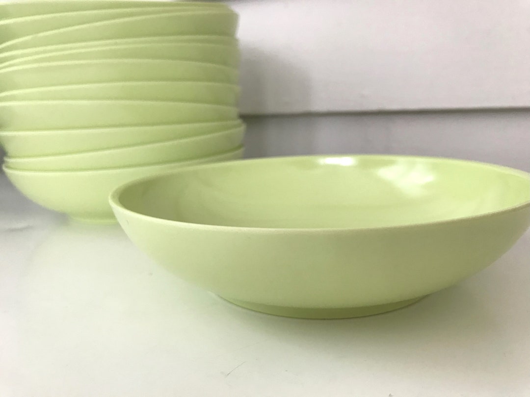 Vintage Boontonware Bowls in Pale Lime Green, 6 Inch Melmac Dinnerware ...