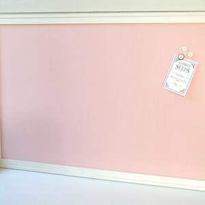 Girl's MAGNETIC BULLETIN BOARD Framed Memo Board Soft Pink Cotton ...