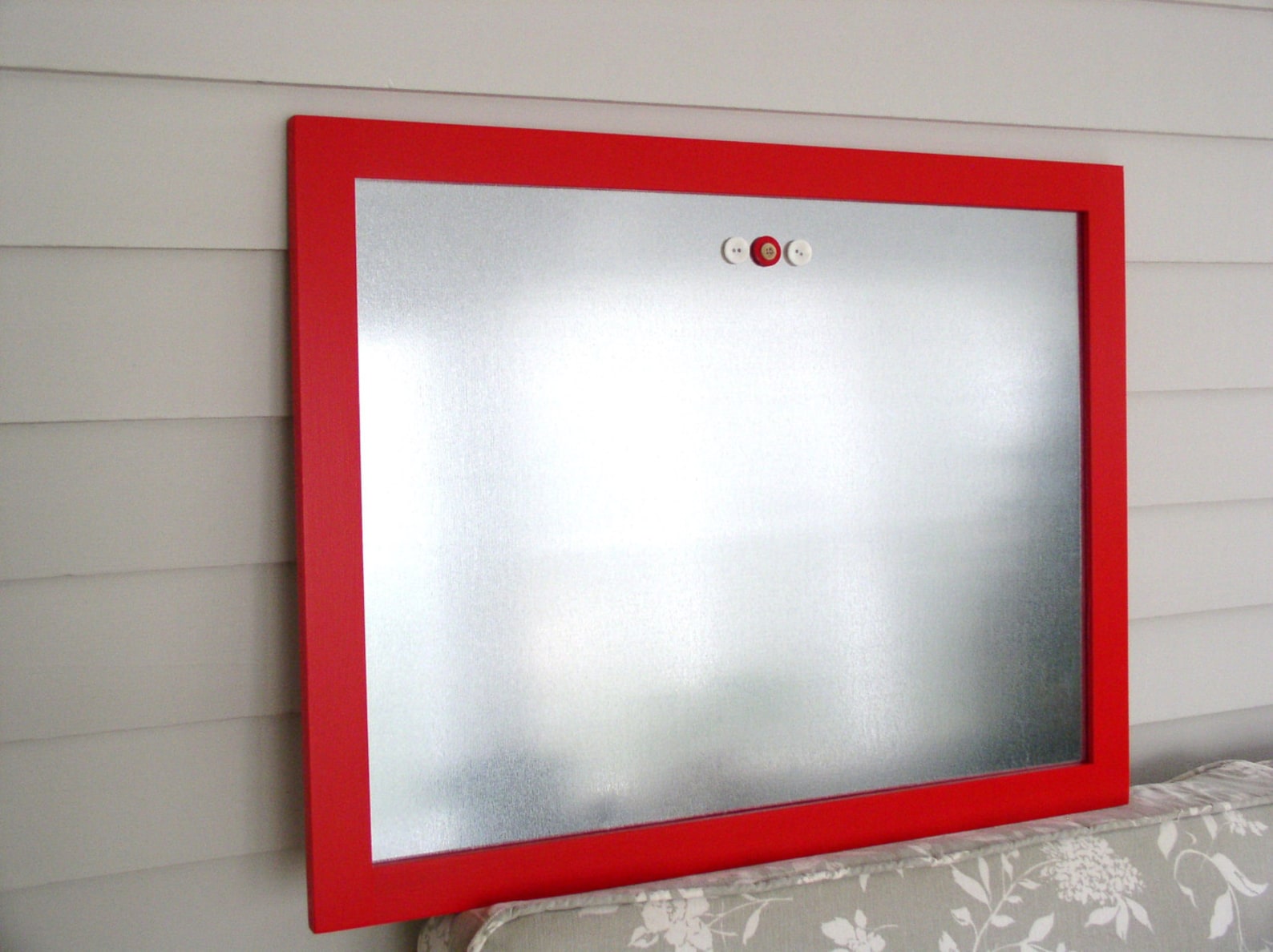 Modern Red Industrial Wood Framed Magnetic Bulletin Board 20.5 - Etsy