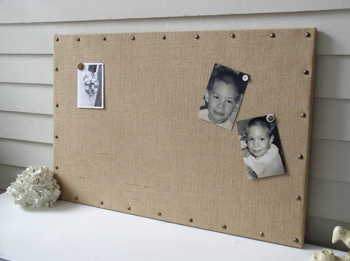 Burlap Memo Board MAGNETIC Organization Bulletin Board 20.5 - Etsy Israel