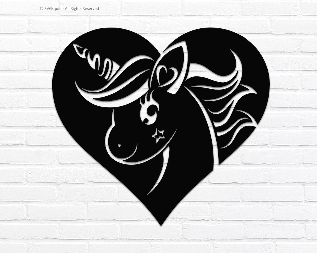 Unicorn Heart SVG Design: Clipart Cut File - Digital Download - Etsy