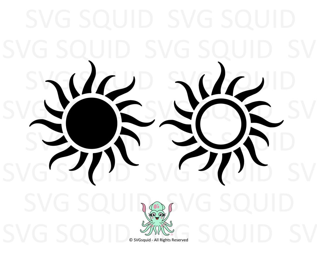 Black and Hollow Sun SVG Design: Clipart Cut File (digital Download) - Etsy
