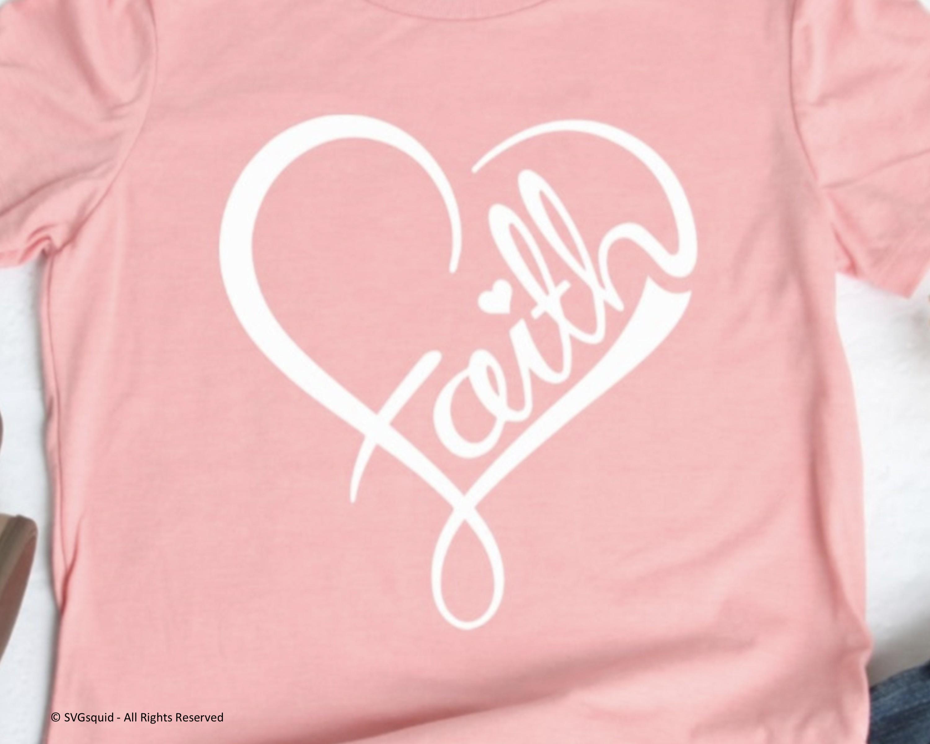 Faith Heart SVG Design: Cut File for Cricut Silhouette Cameo, Christian ...