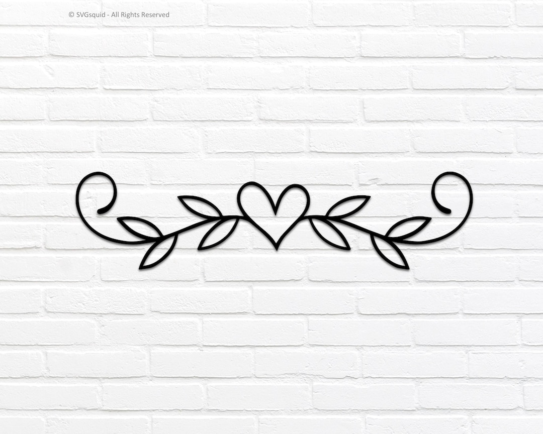 Heart Flourish SVG Design: Heart Vine Cut File (digital Download) - Etsy