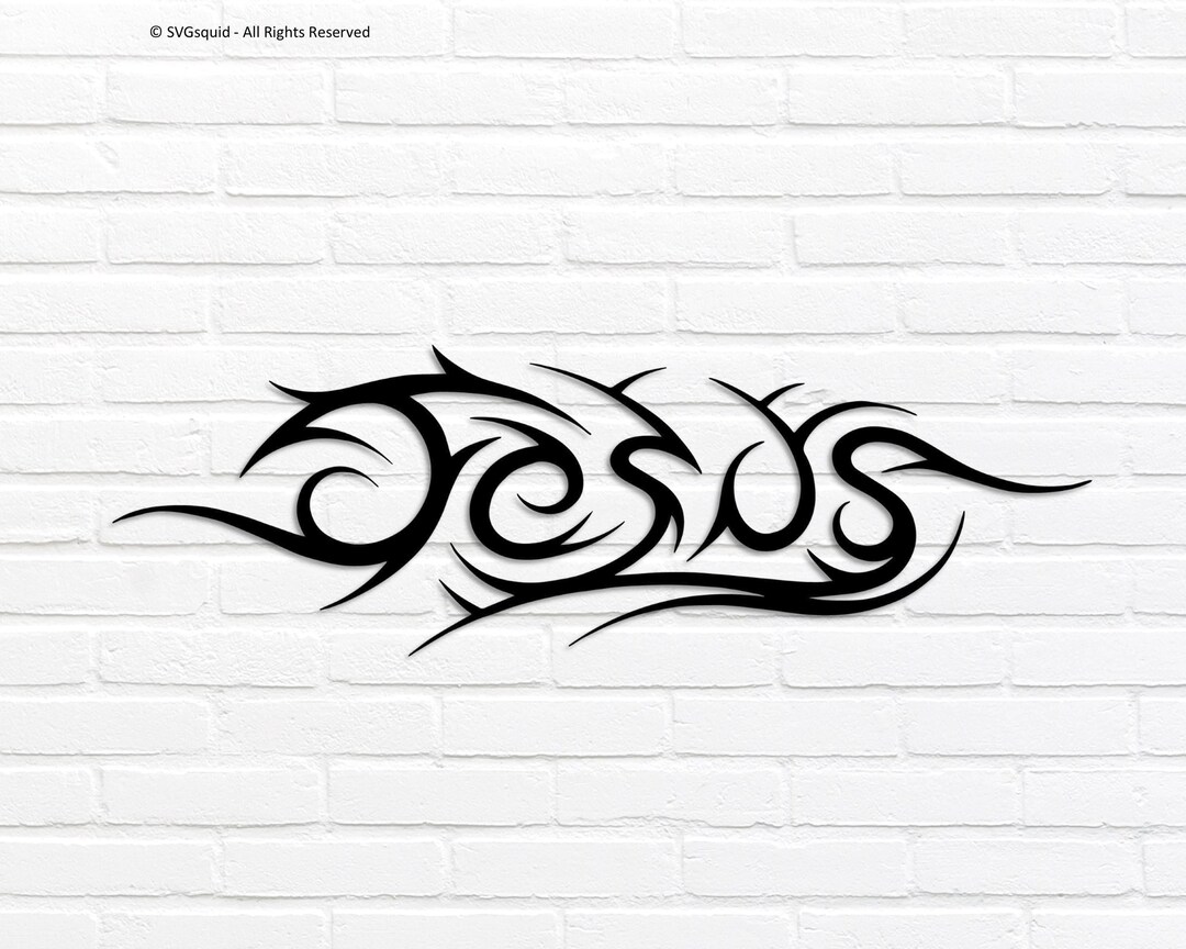 Jesus Name SVG Design: Tribal Lettering Clip Art Cut File (digital ...