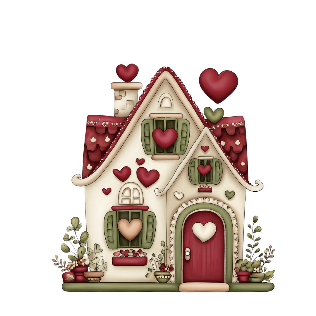 Whimsical Valentine House Clipart, Digital Download 24 Pngs - Etsy