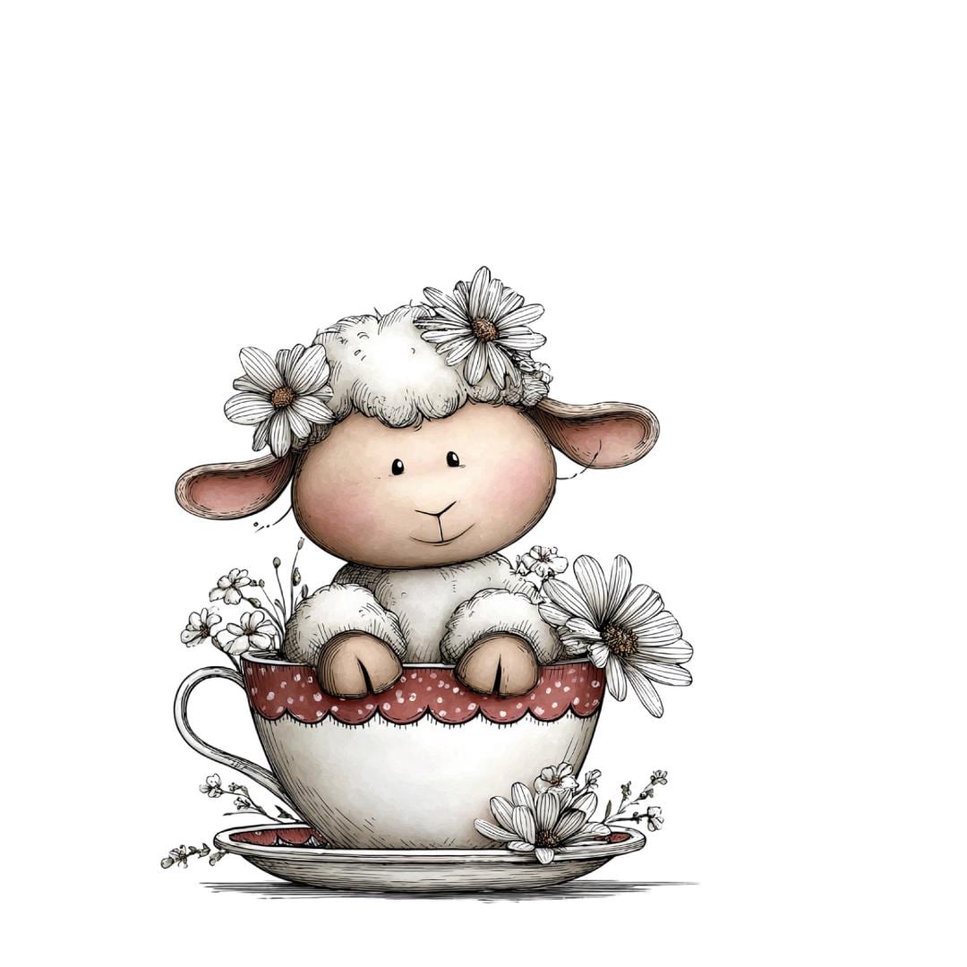 Funny Whimsical Sheep Clipart, Love Graphics, Digital Download 24 Pngs ...