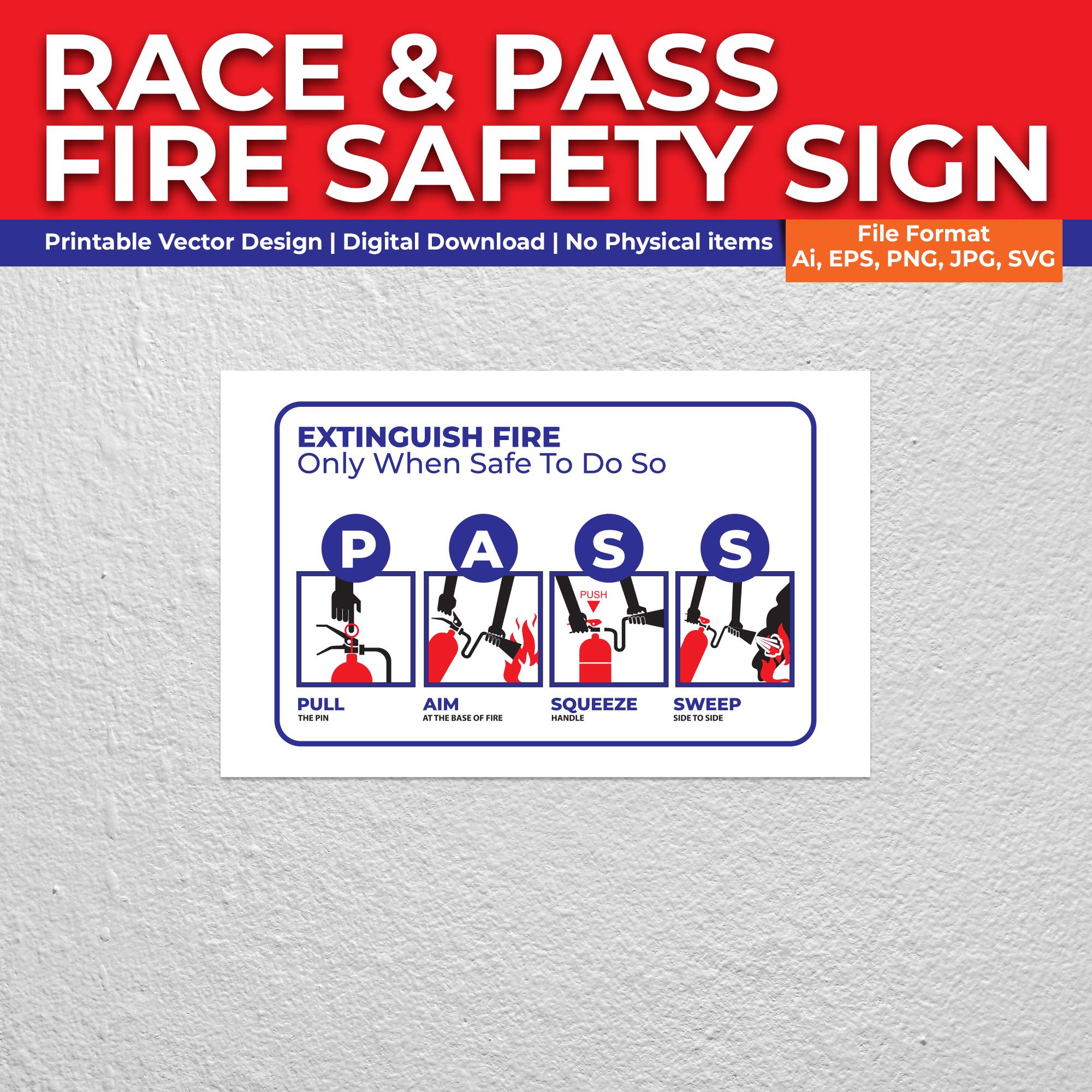 RACE & PASS Fire Safety Sign: Workplace Emergency Instructions (digital ...