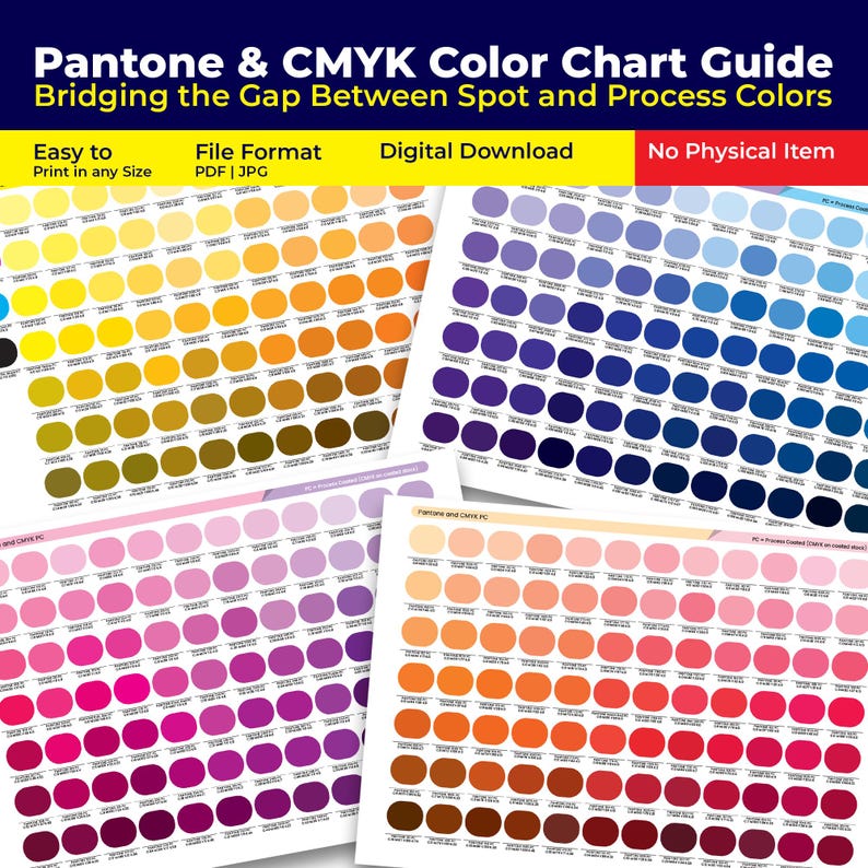 Pantone CMYK Color Chart Guide: Designer Color Matching (digital ...