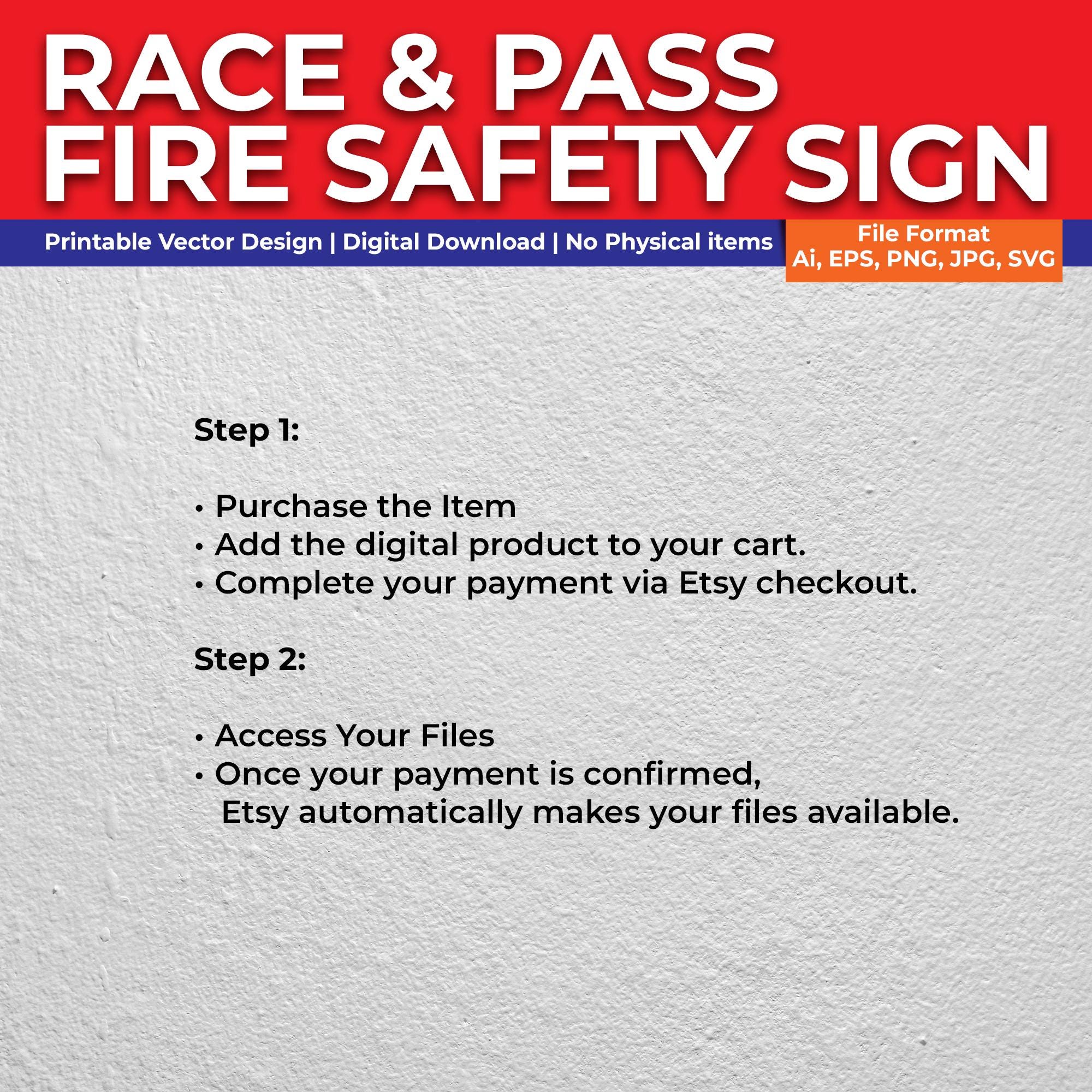 RACE & PASS Fire Safety Sign: Workplace Emergency Instructions (digital ...