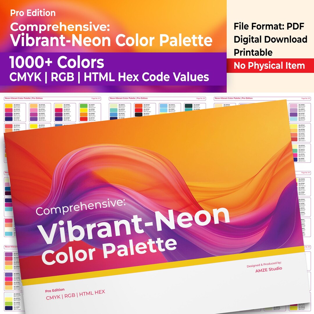 1000+ Vibrant Neon Color Palette, Bright Fluorescent Color Swatches ...