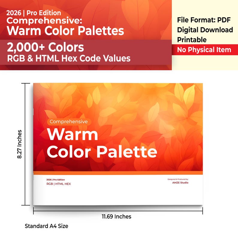 2000 Warm Color Palette Book | Autumn Earthy Terracotta HEX RGB ...