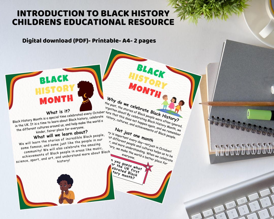 Black History Month Education Resource for Children- SUPPORT A NEW ETSY ...