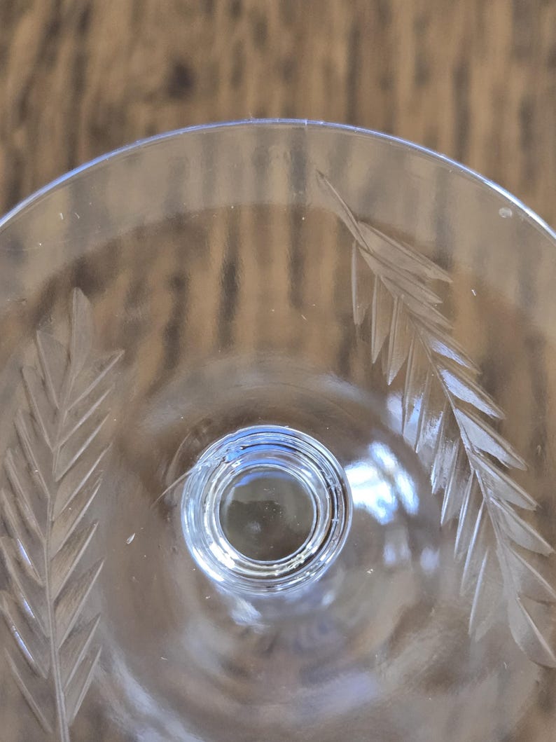 Vintage Seneca Crystal Cordial Glasses, Art Nouveau Floral Etched, Set ...