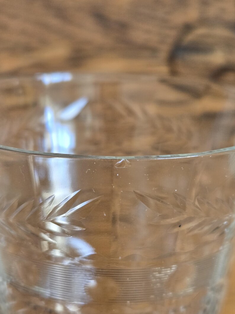 Vintage Seneca Crystal Cordial Glasses, Art Nouveau Floral Etched, Set ...