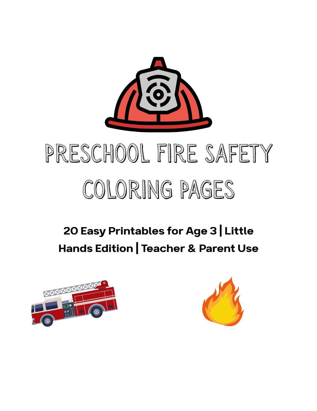 Halloween & Fire Safety Coloring Pages | Preschool Activity Bundle (PDF ...