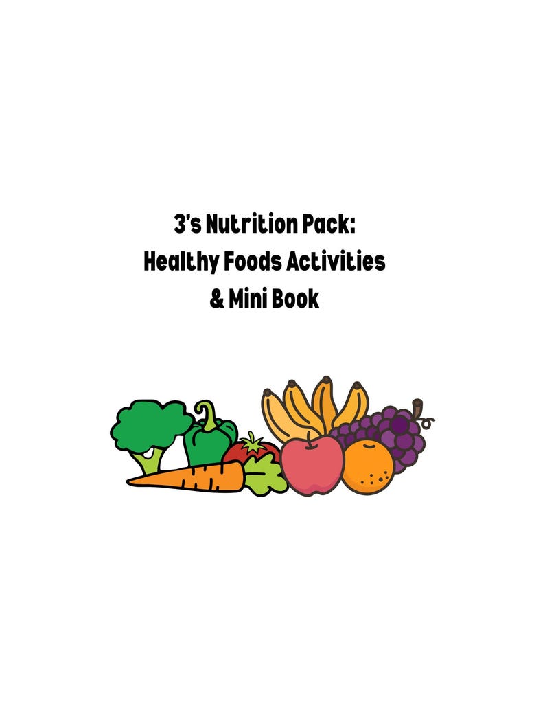 Nutrition Mini Book & Worksheets | Healthy Foods Activities (PDF) - Etsy