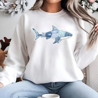Hammerhead Shark Embroidered Jumper: Vegan Cotton Sweatshirt - Etsy