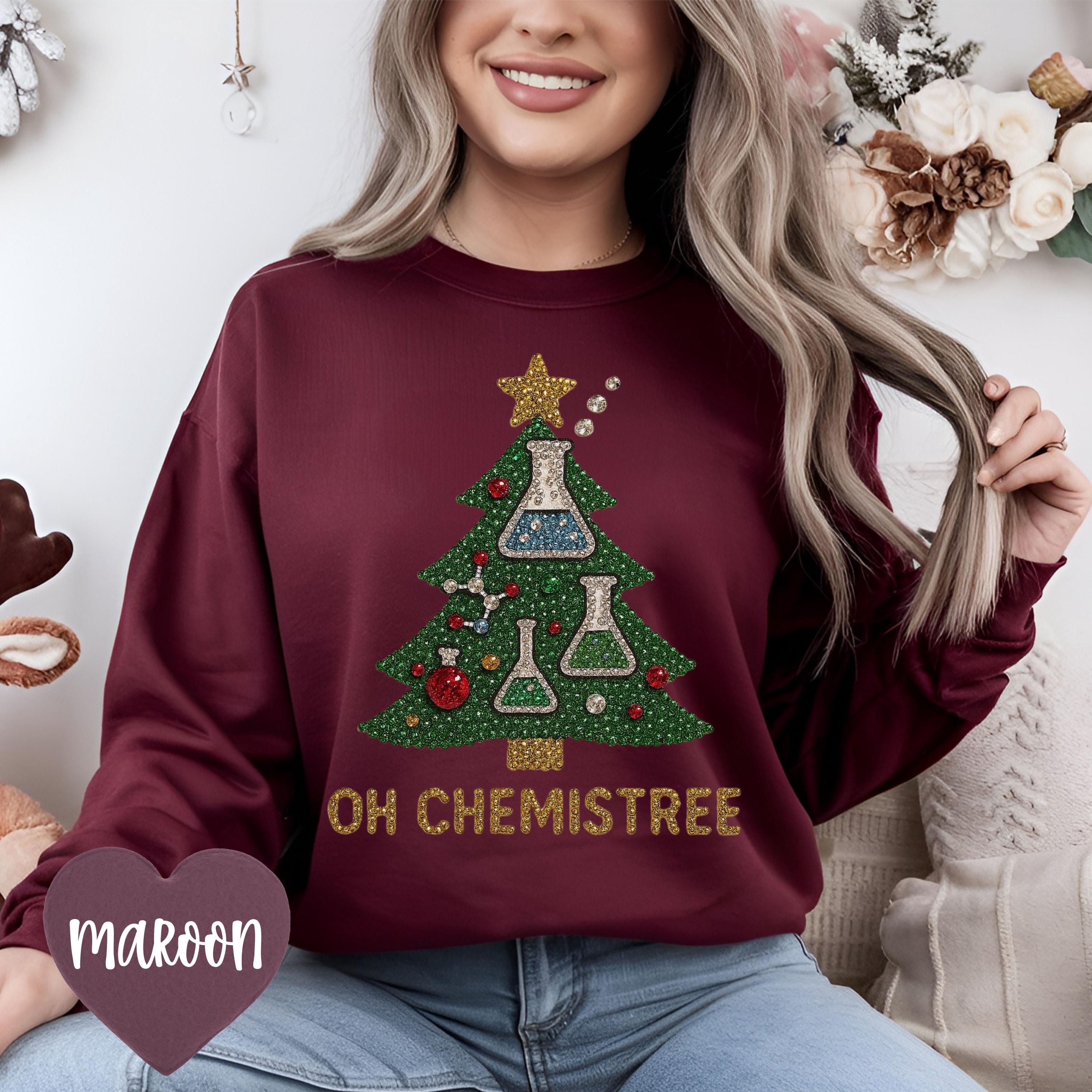 Oh Chemistree Christmas Tree Chemistry Sweatshirt, Funny Science Pun ...